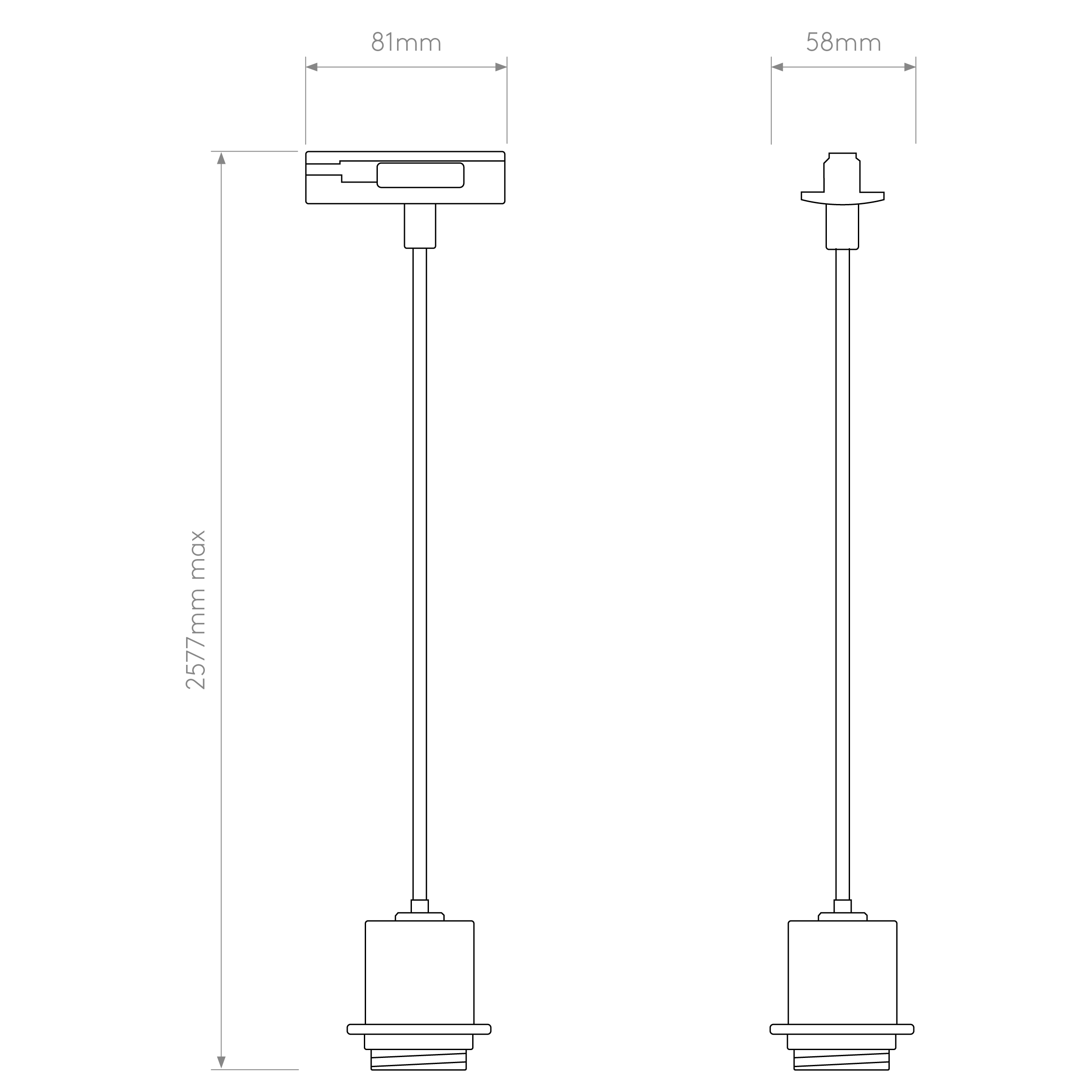 Astro Matt Black Track Lighting Pendant Suspension Kit | L4L