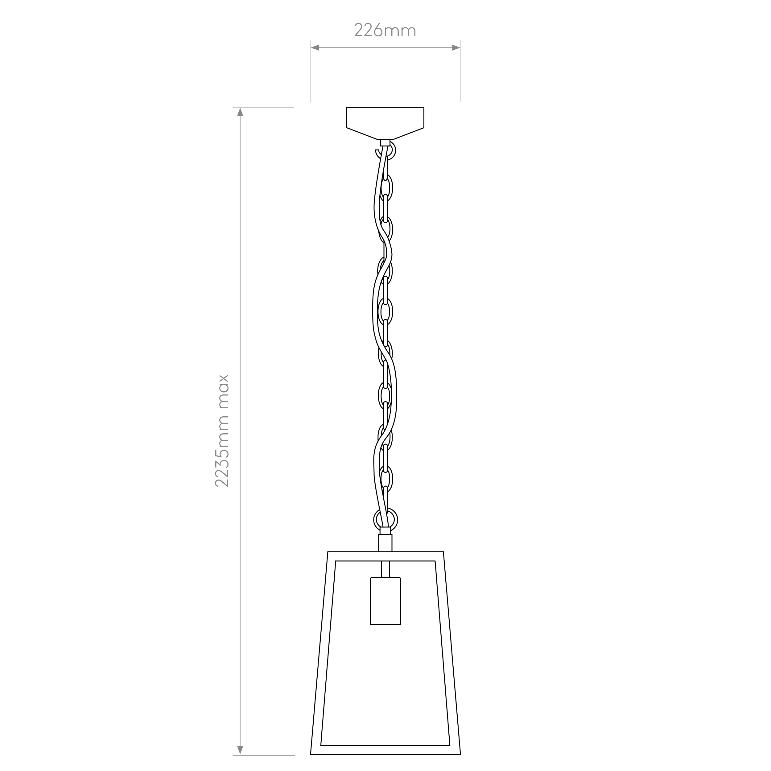 Astro Calvi 305 Textured Black Outdoor Pendant Light (1306013) | L4L