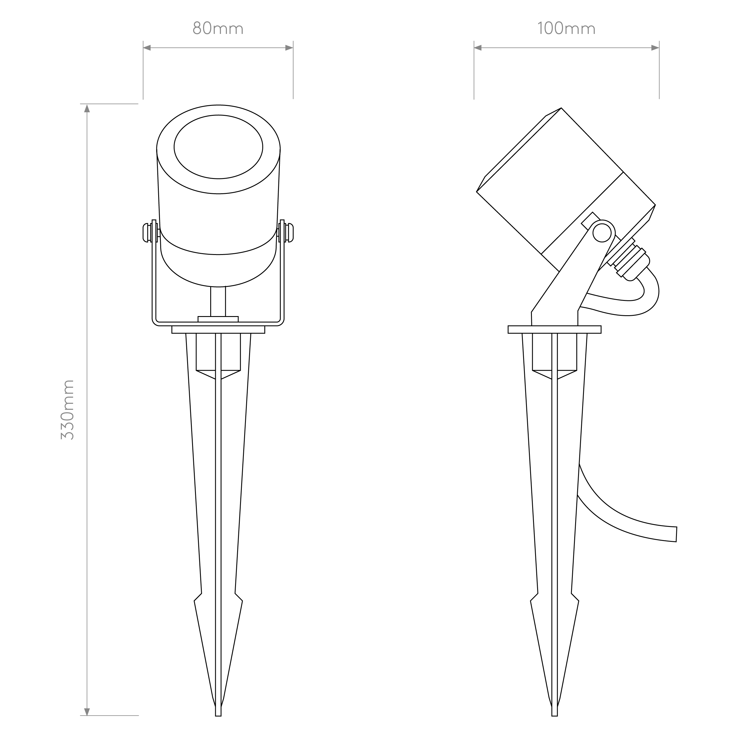Astro Skye Coastal Brushed Stainless Steel Outdoor LED Spike Light ...
