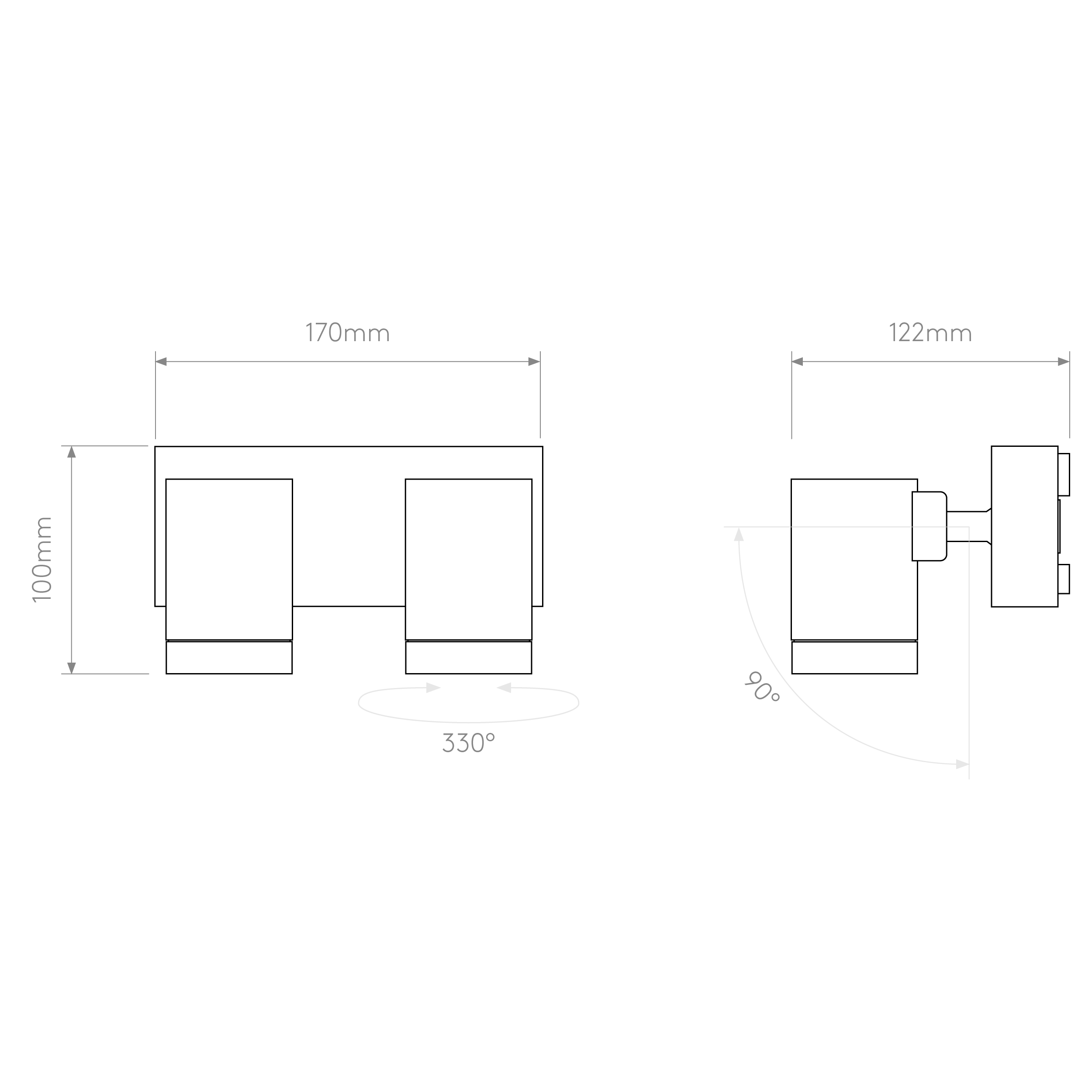 Astro Bayville Twin Textured White 16.4W Outdoor LED Spotlight (1401019 ...