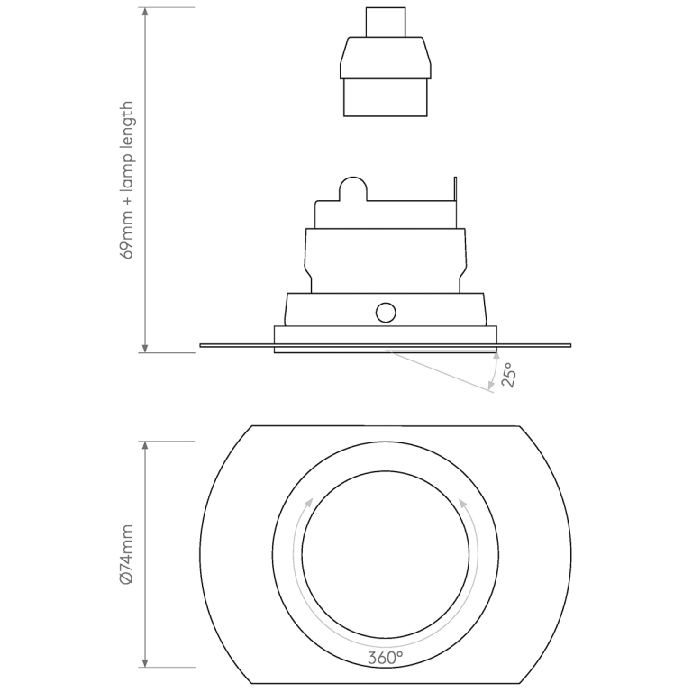 Astro Pinhole Slimline Round GU10 Flush Matt White Adjustable Fire ...