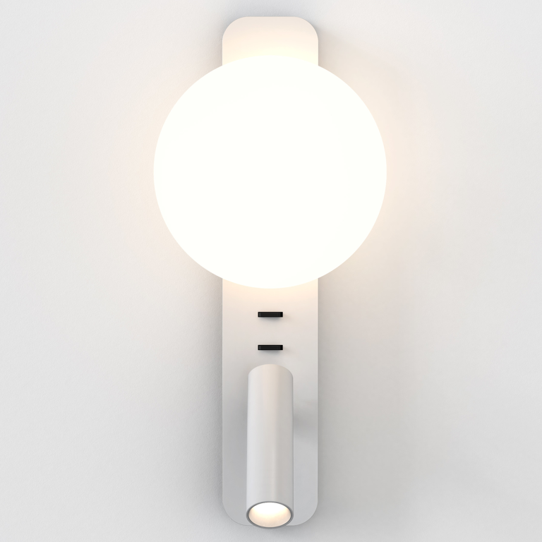 Astro Zeppo Matt White Wall Light with LED Reading Light | L4L