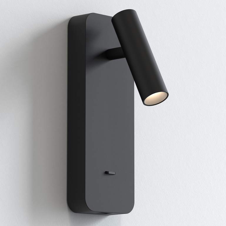 Astro Enna Surface Matt Black LED Wall Reading Light with USB Charging ...