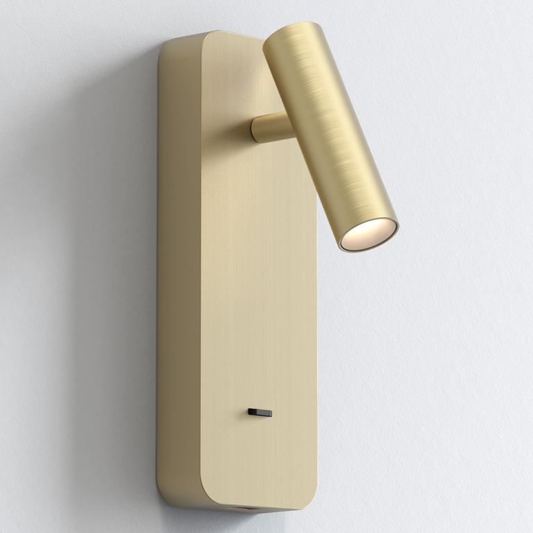 Astro Enna Surface Matt Gold LED Wall Reading Light with USB Charging ...