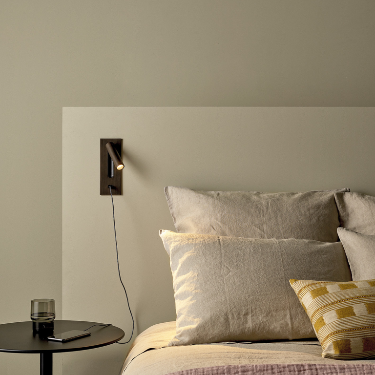 Astro Fuse 3 Bronze LED Wall Reading Light with USB Charging Socket | L4L