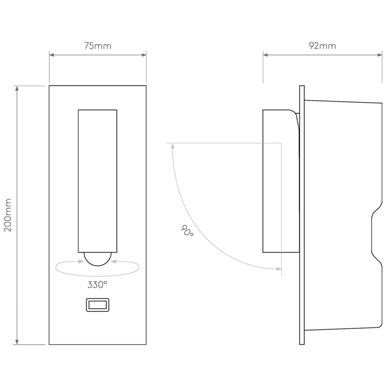 Astro Fuse 3 Matt Nickel LED Wall Reading Light with USB Charging ...