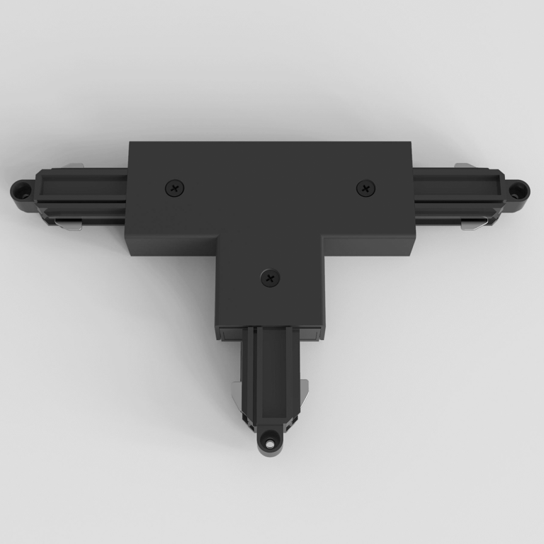 Astro Matt Black Track Lighting T Connector with Left Farside Earth | L4L