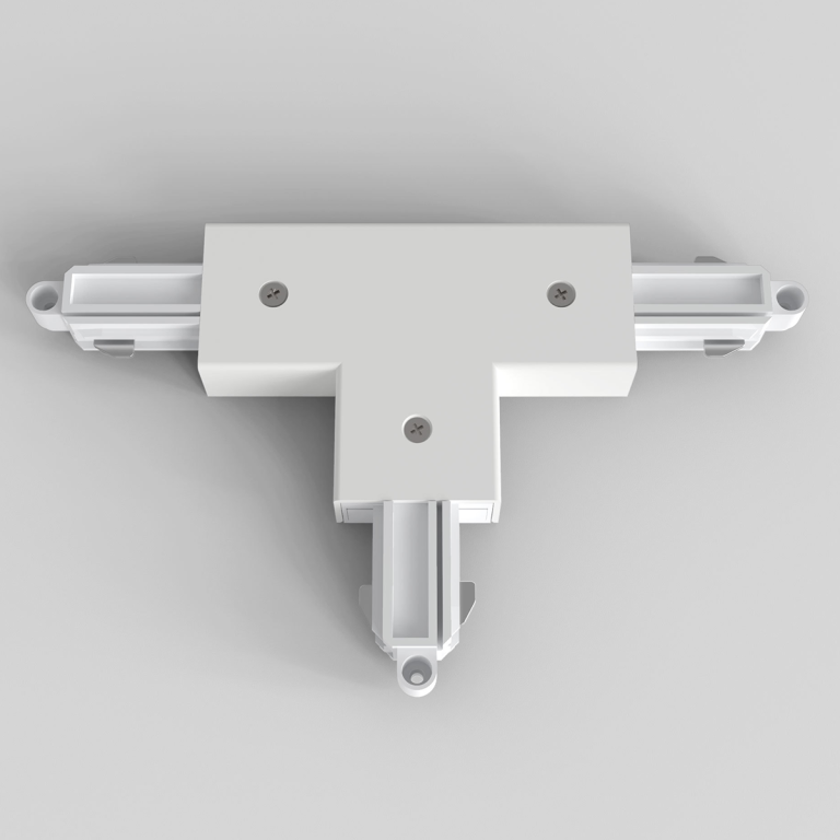 Astro Matt White Track Lighting T Connector with Left Nearside Earth | L4L