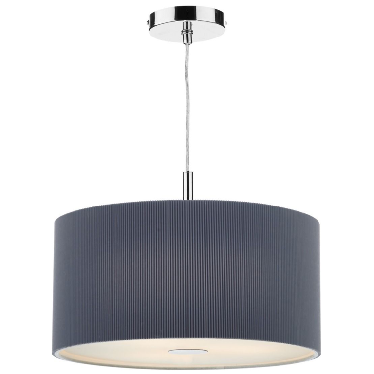 Dar Lighting ZAR1039 Zaragoza 3 Light Pendant 40CM Grey | L4L