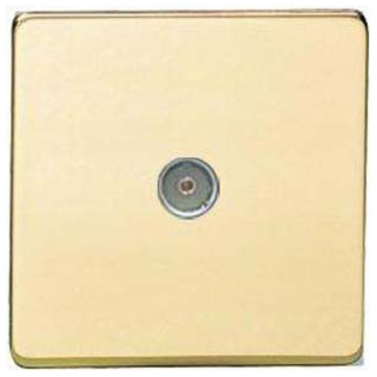 Heritage Brass Studio Polished Brass 1 Gang Non-Isolated TV Coaxial ...