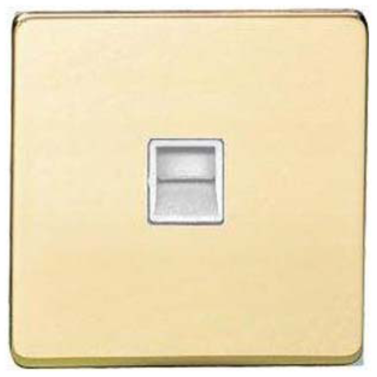 Heritage Brass Studio Polished Brass 1 Gang RJ45 Socket with White ...