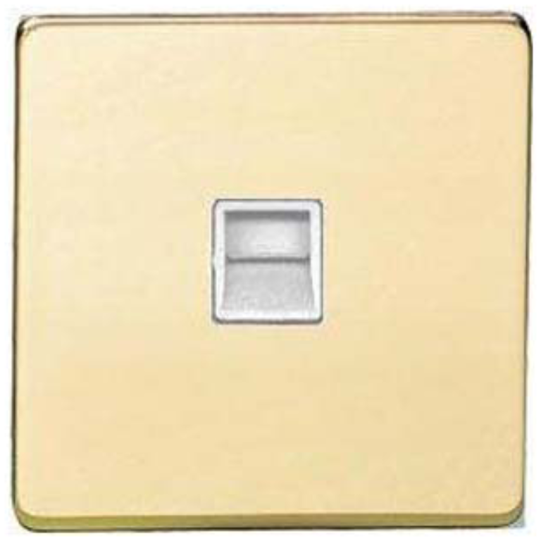 Heritage Brass Studio Polished Brass 1 Gang RJ45 Socket with White ...