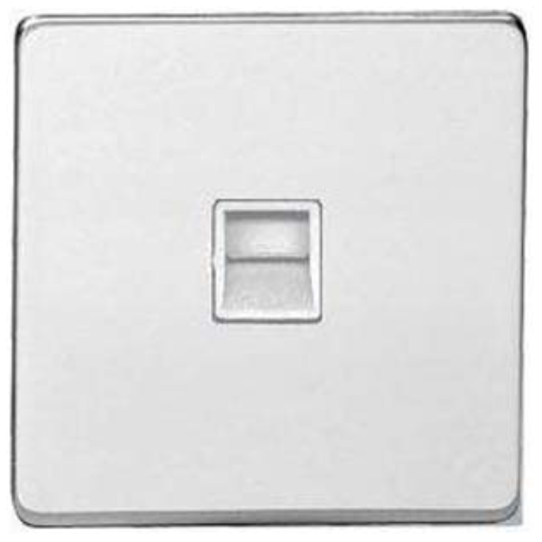 Heritage Brass Studio Polished Chrome 1 Gang RJ45 Socket with White ...