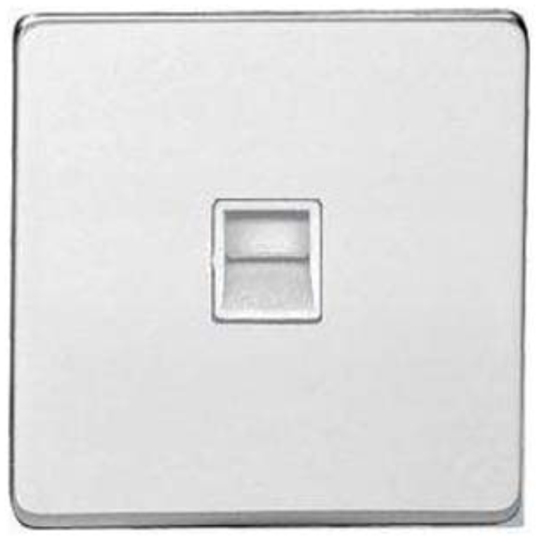Heritage Brass Studio Polished Chrome 1 Gang RJ45 Socket with White ...