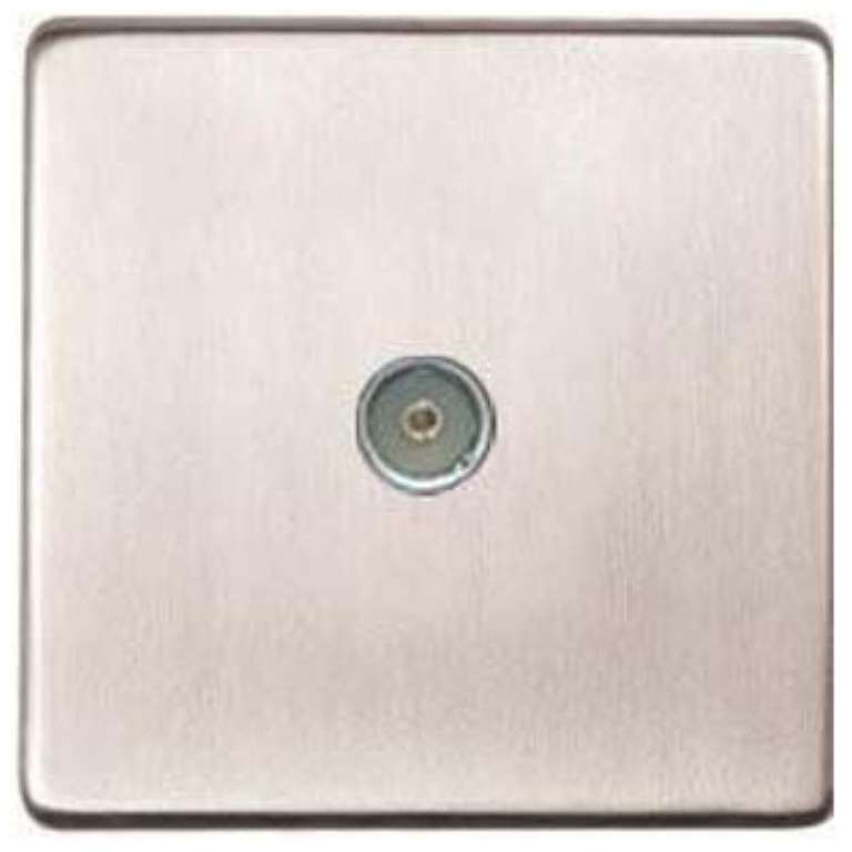 Heritage Brass Studio Satin Nickel 1 Gang Isolated TV Coaxial Socket ...