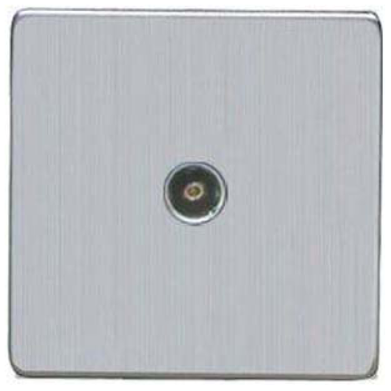 Heritage Brass Studio Satin Chrome 1 Gang Non-Isolated TV Coaxial ...