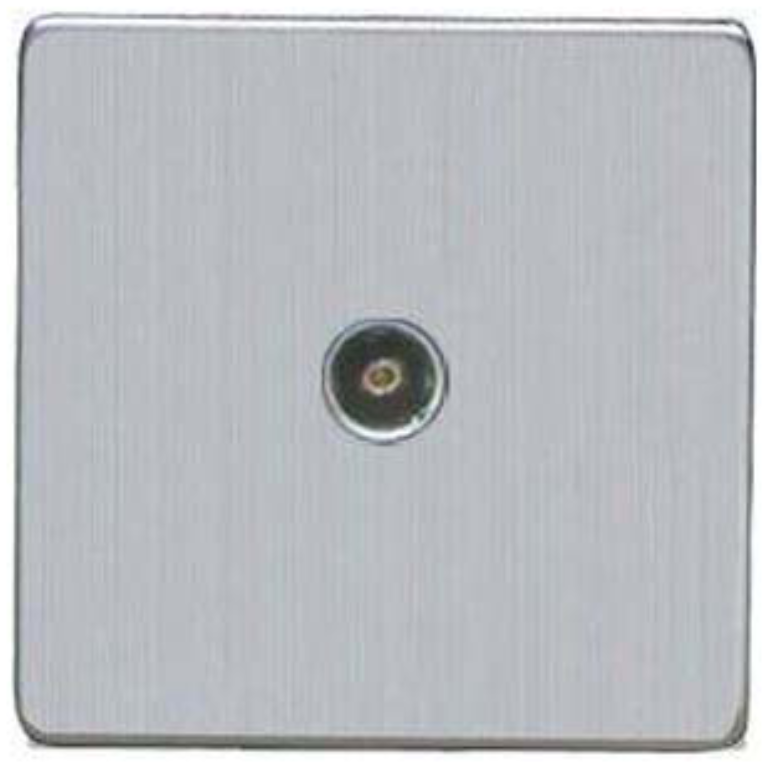 Heritage Brass Studio Satin Chrome 1 Gang Non-Isolated TV Coaxial ...