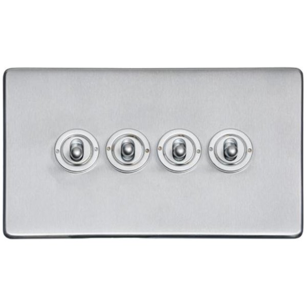 Heritage Brass Studio Satin Chrome 1 Gang Rocker Switch with Satin ...