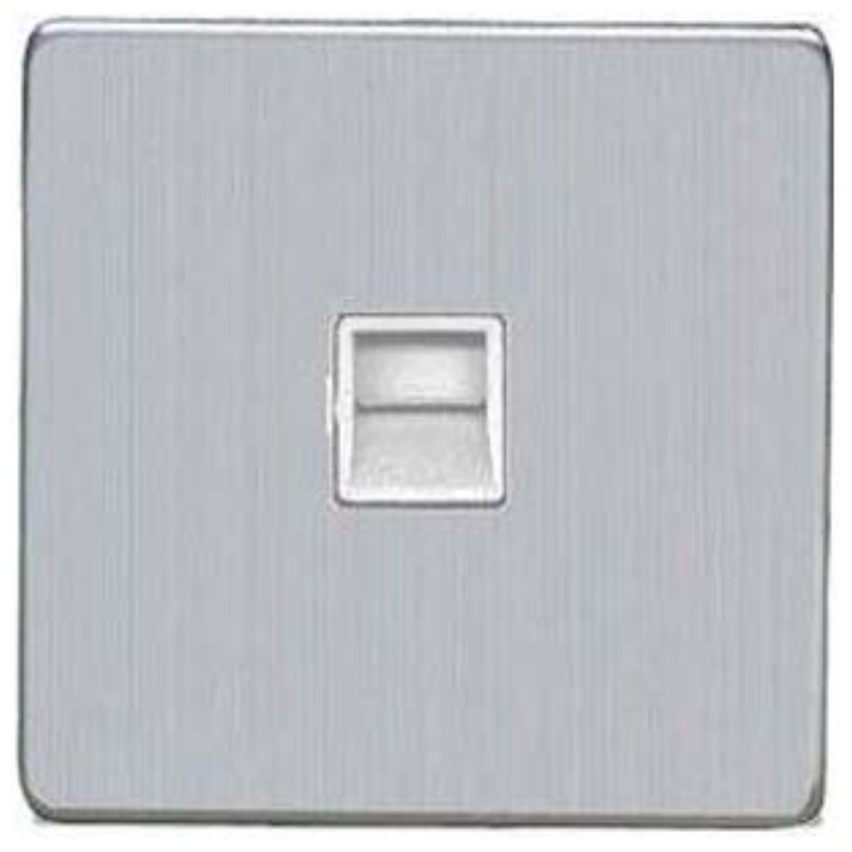 Heritage Brass Studio Satin Chrome 1 Gang RJ45 Socket with White Insert ...