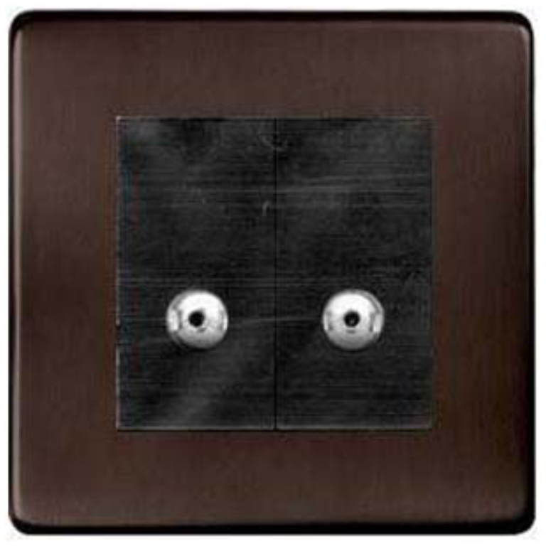 Heritage Brass Studio Polished Bronze 2 Gang TV Coaxial Socket with ...