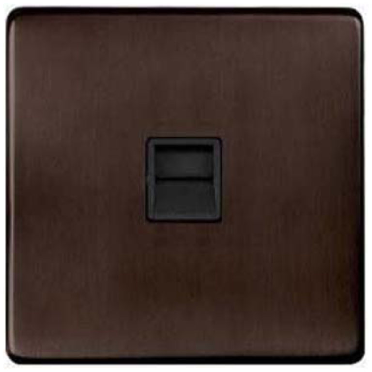 Heritage Brass Studio Polished Bronze 1 Gang RJ11 Socket with Black ...