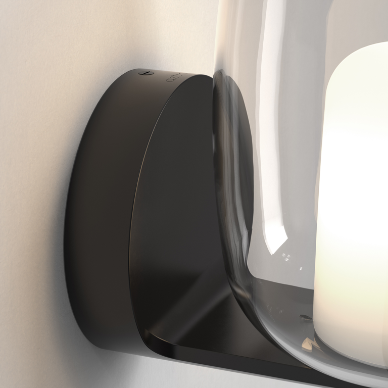 Astro Aquina Matt Black Bathroom Wall Light | L4L