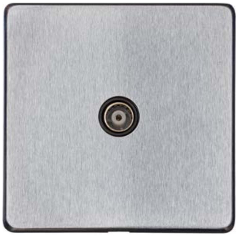 Heritage Brass Vintage Satin Chrome 1 Gang Isolated TV Coaxial Socket ...