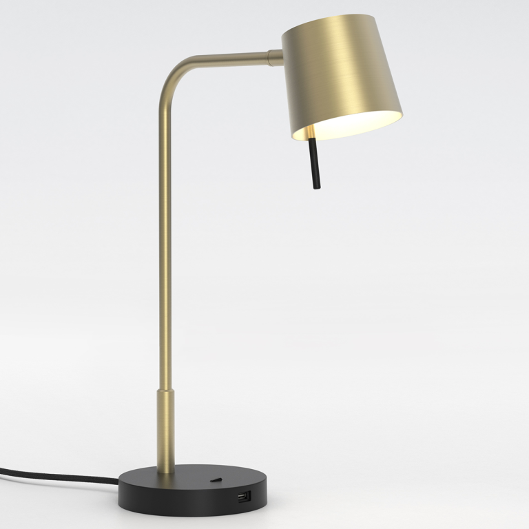 Astro Miura Matt Gold LED Desk Lamp with USB A Port | L4L