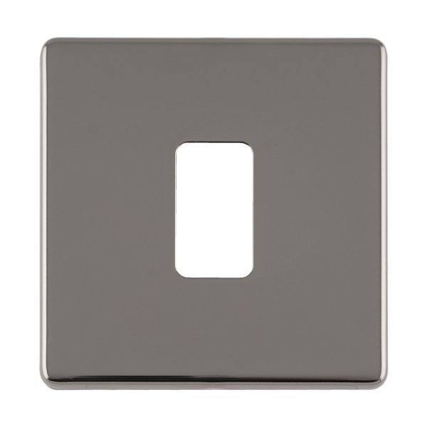 Eurolite Concealed 3mm Black Nickel 1 Gang Grid Faceplate | L4L