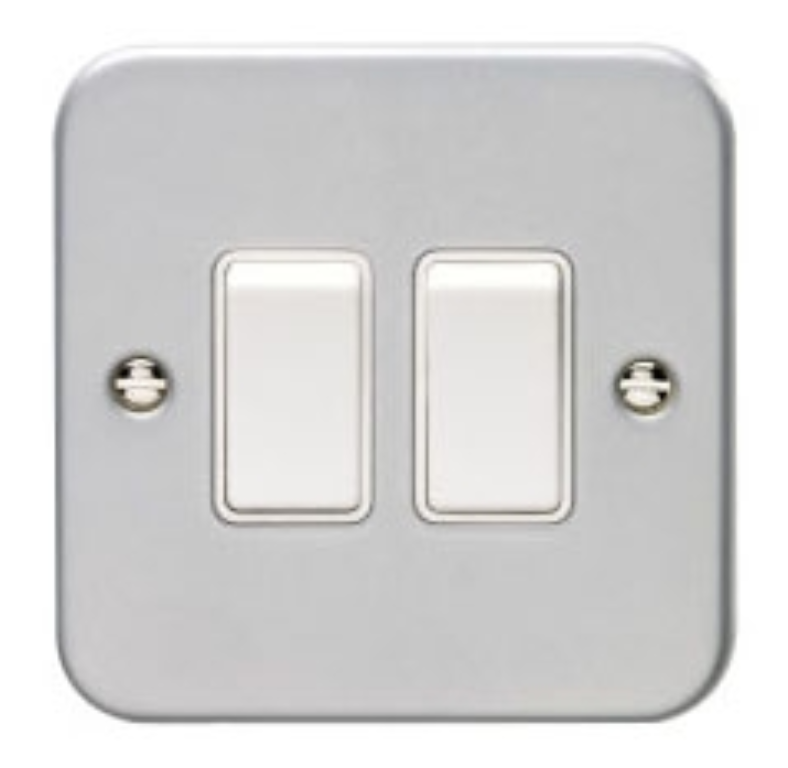 Eurolite Utility Metal Clad 2 Gang 10A 2 Way Switch | L4L