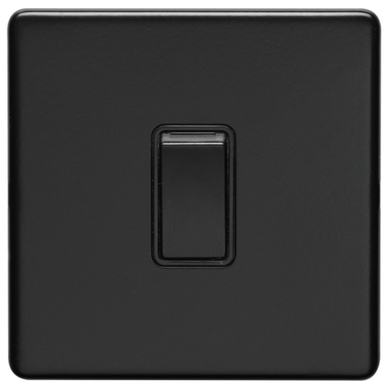 Eurolite Concealed 3mm Matt Black 1 Gang 10A Intermediate Switch | L4L