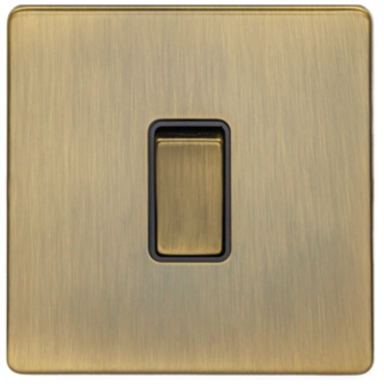 Eurolite Concealed 3mm Antique Brass 1 Gang 10A Intermediate Switch | L4L