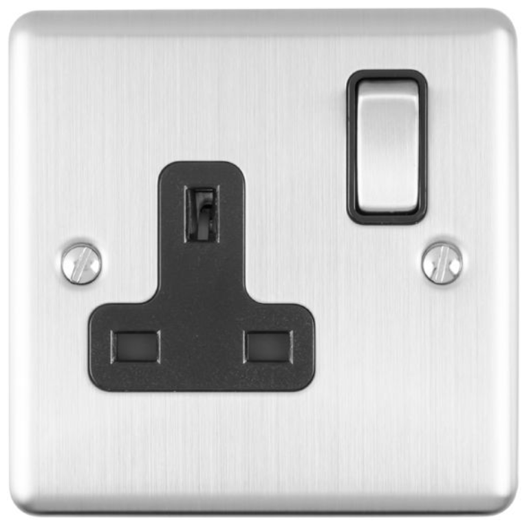 Eurolite Enhance Satin Stainless Steel 1 Gang 13A DP Switched Socket ...