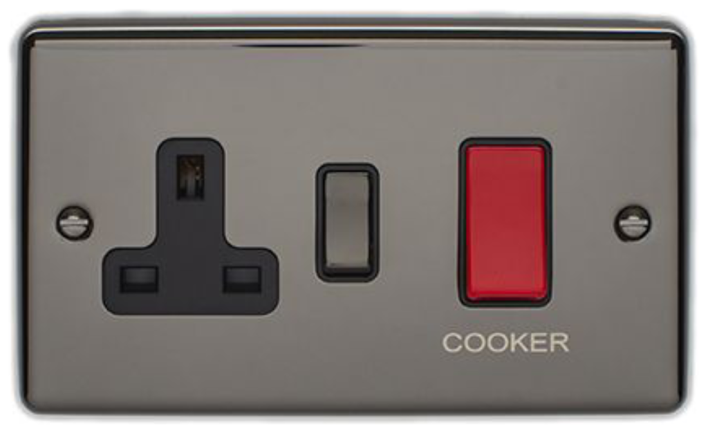 Eurolite Enhance Black Nickel 45A DP Cooker Switch and 13A Switched ...