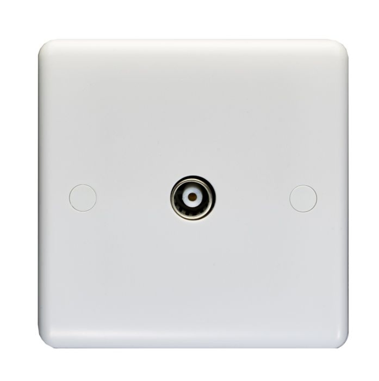 Eurolite Enhance White 1 Gang TV Coaxial Socket | L4L