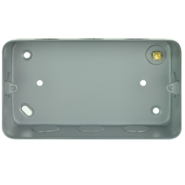 Hamilton Metalclad Grey Double 40mm Surface Mounted Back Box | L4L