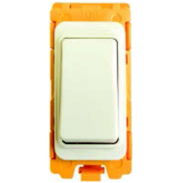 Hamilton Metalclad White 20AX Double Pole Rocker Switch Module with ...