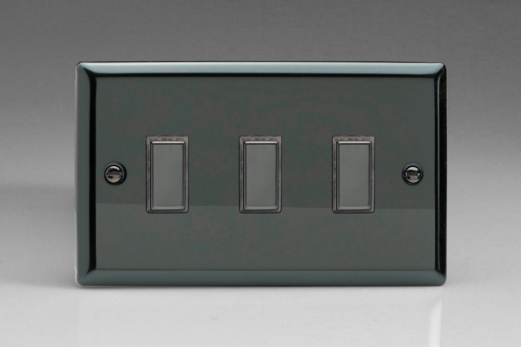 Varilight Classic V-Pro Multi-Point Iridium Black 3 Gang Tactile Touch ...