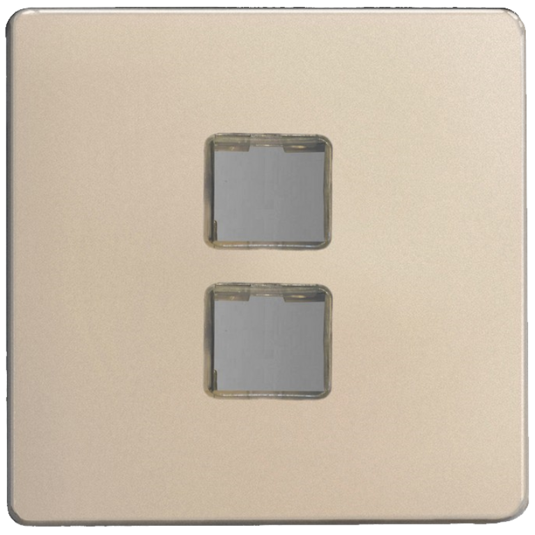Varilight European Satin 2 Gang EuroData Keystone Data Grid Plate | L4L