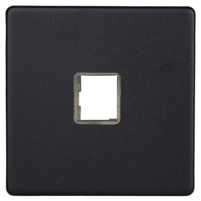 Varilight European Matt Black 1 Gang EuroData Keystone Data Grid Plate ...