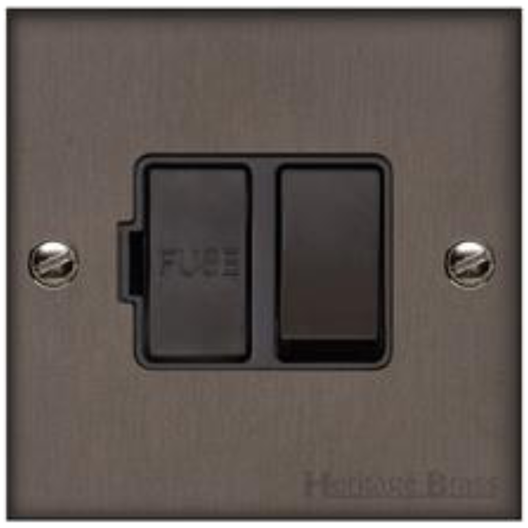 Heritage Brass Bauhaus Matt Bronze 13A Switched Fused Spur | L4L
