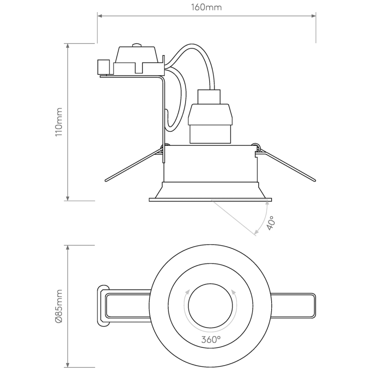 Astro Minima Round GU10 Matt White Adjustable Downlight | L4L
