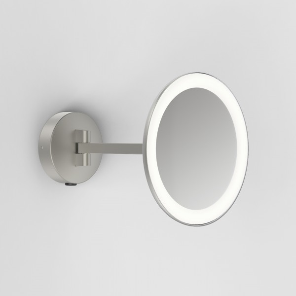 Astro Mascali Round Matt Nickel LED Bathroom Mirror Light | L4L