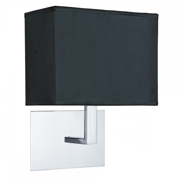 Searchlight 5519CC-BK Chrome Wall Light With Black Shade | L4L