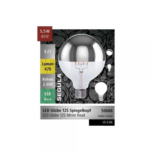Segula 50686 LED Globe Mirror Head Light Bulb | L4L