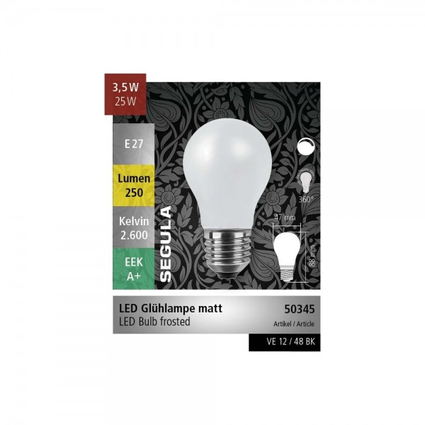 Segula 50345 Vintage Line 3.5W Dimmable E27 Frosted A15 LED Bulb | L4L