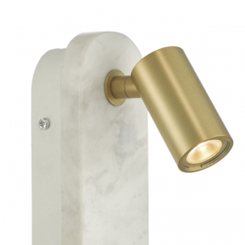 Dar Lighting GOB0712 Gobi Wall Light Marble Effect & Satin Brass LED | L4L