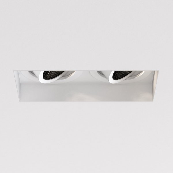 Astro Trimless Twin Square GU10 Matt White Adjustable Downlight ...