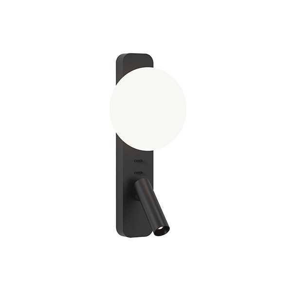Astro Zeppo Matt Black Wall Light with LED Reading Light | L4L