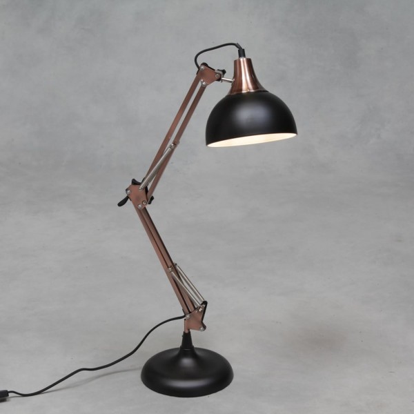 Love4Lighting MG001 Matt Black/Vintage Copper Arms Traditional Desk Lamp